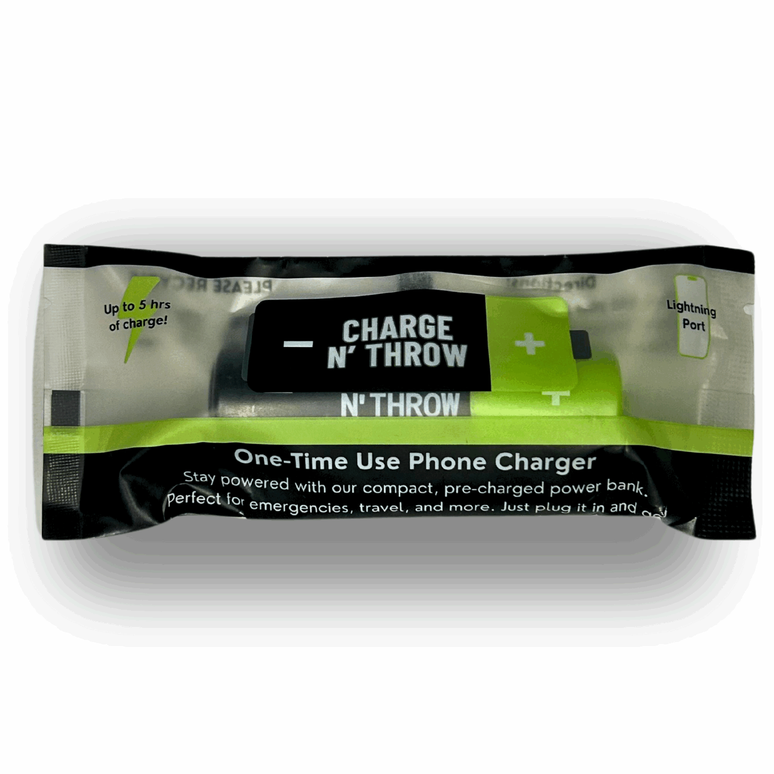 Charge N’ Throw One-Time Use Phone Charger – Charge N’ Throw